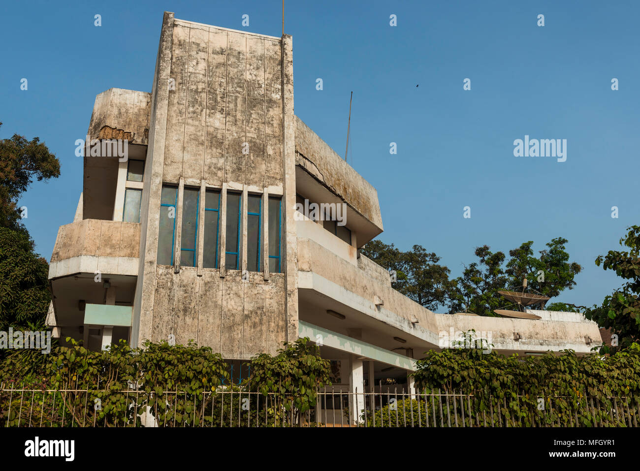 Communist building in Bissau, Guinea Bissau, West Africa, Africa Stock ...