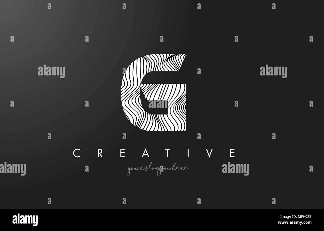 G Letter Logo with Zebra Lines Texture Design Vector Illustration Stock ...