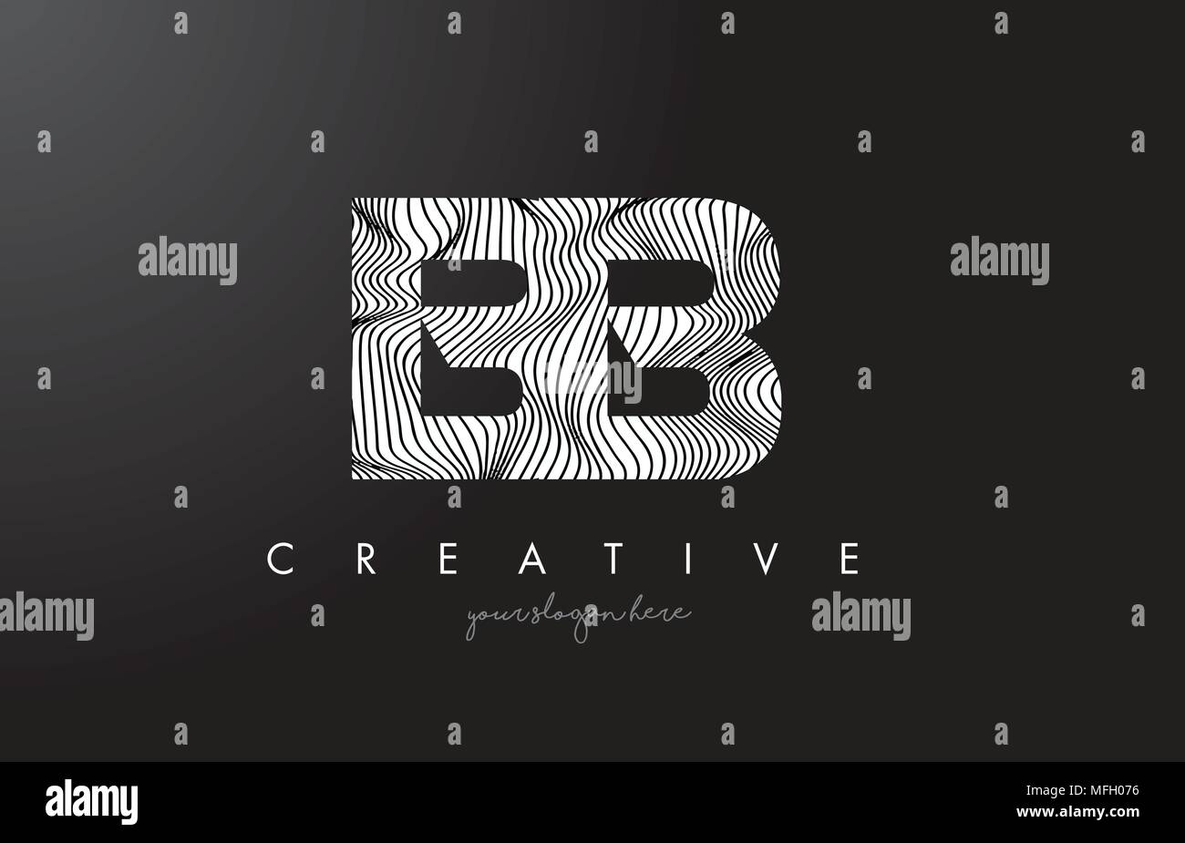 BB B B Letter Logo with Zebra Lines Texture Design Vector Illustration ...