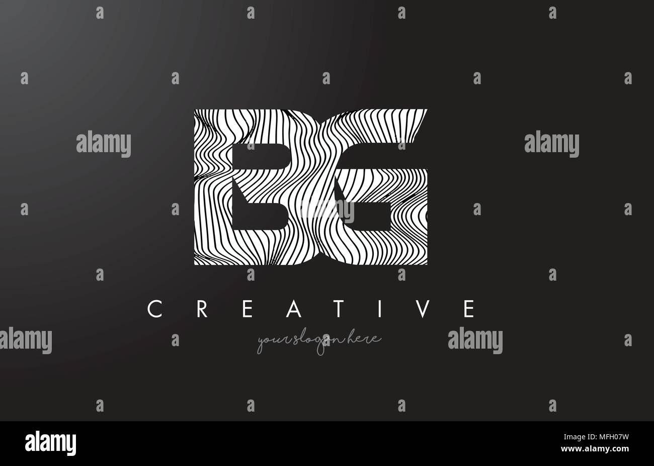 BG B G Letter Logo with Zebra Lines Texture Design Vector Illustration ...