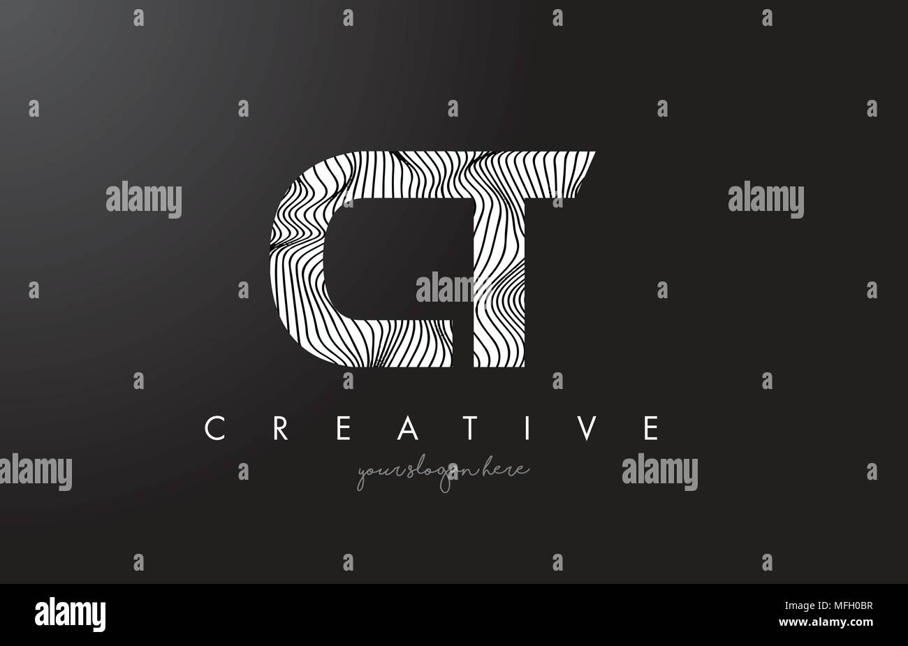 CT C T Letter Logo with Zebra Lines Texture Design Vector Illustration ...