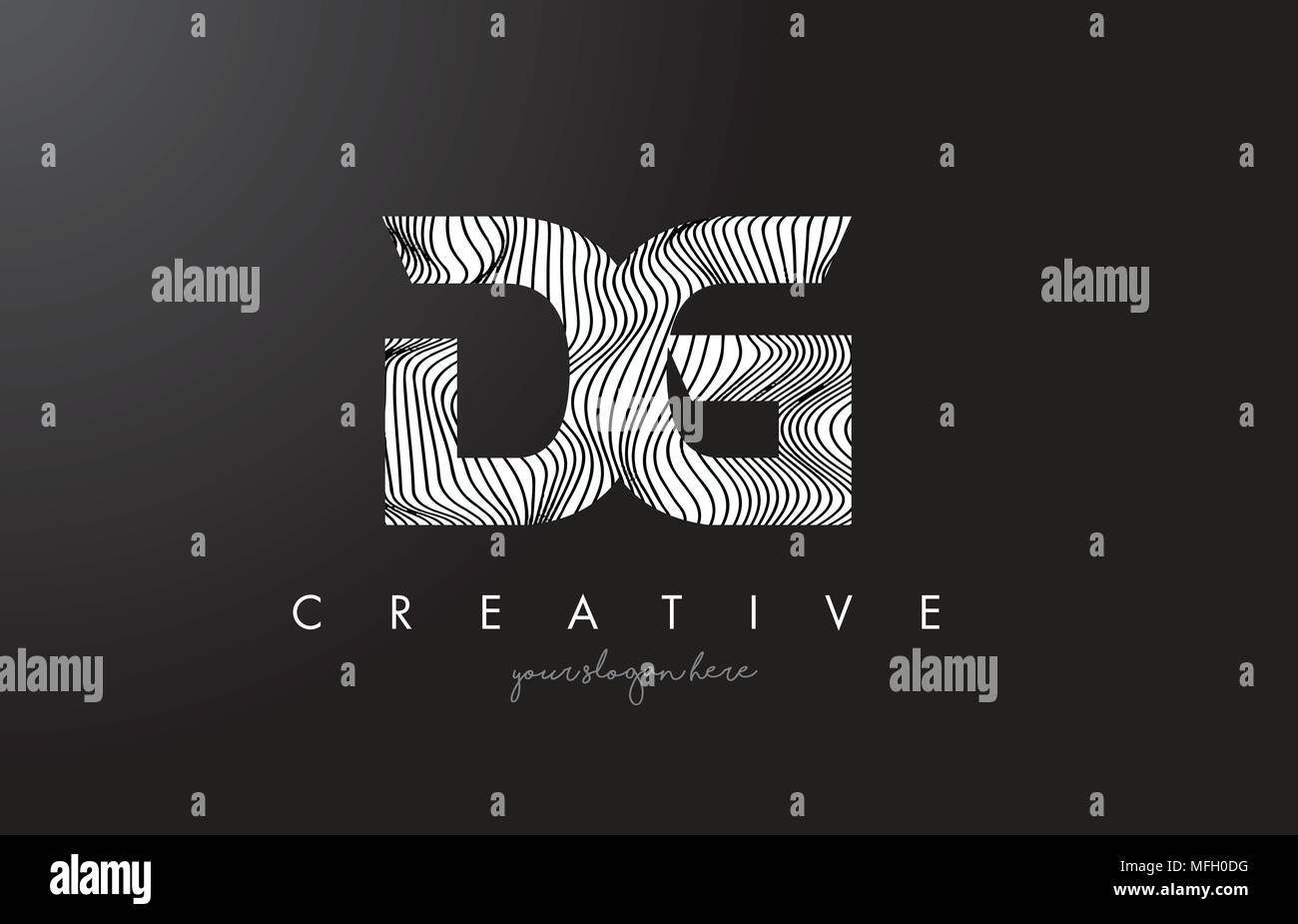 DG D G Letter Logo with Zebra Lines Texture Design Vector Illustration ...