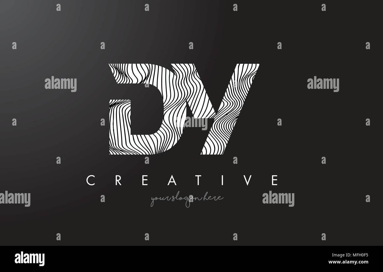 DY D Y Letter Logo with Zebra Lines Texture Design Vector Illustration ...