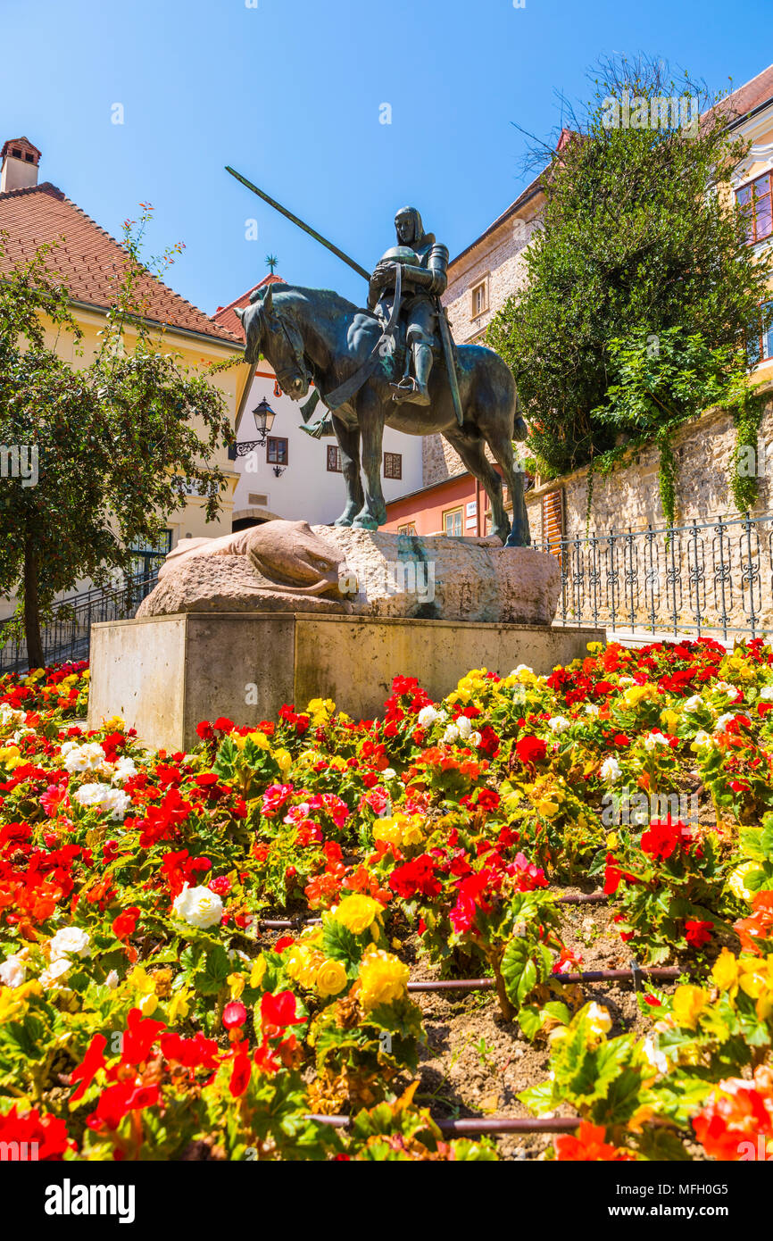 Saint George slaying The Dragon monument, Zagreb, Croatia, Europe Stock ...