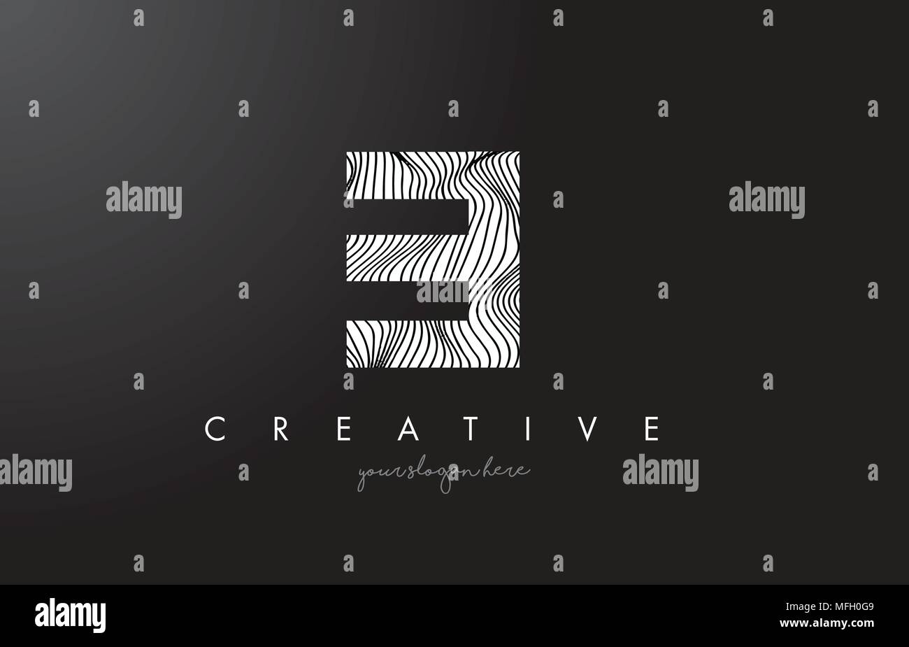 EI E I Letter Logo with Zebra Lines Texture Design Vector Illustration ...