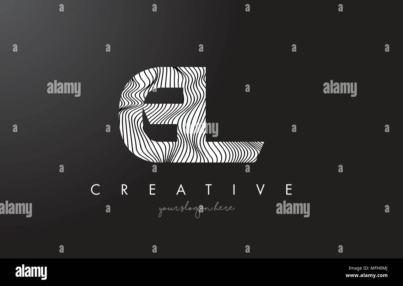 GL G L Letter Logo with Zebra Lines Texture Design Vector Illustration ...