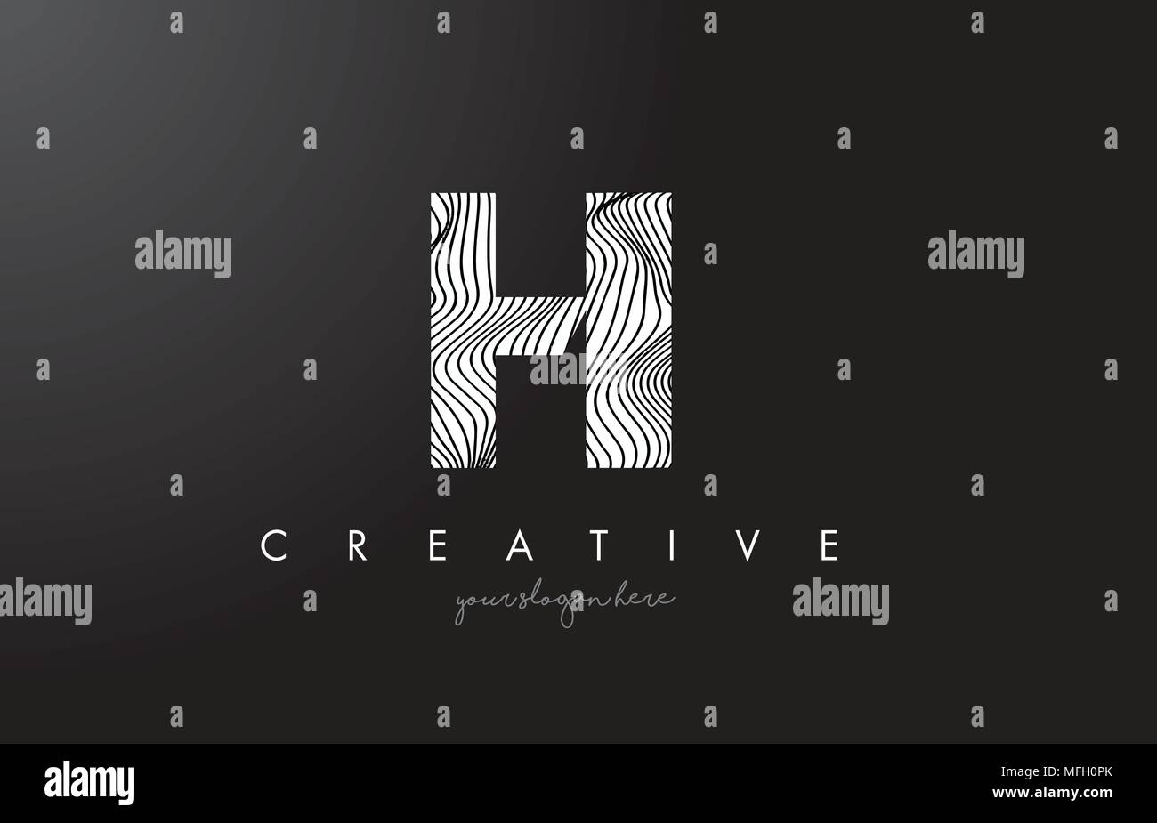 HI H I Letter Logo with Zebra Lines Texture Design Vector Illustration ...
