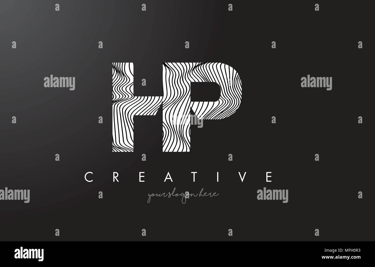 HP H P Letter Logo with Zebra Lines Texture Design Vector Illustration ...