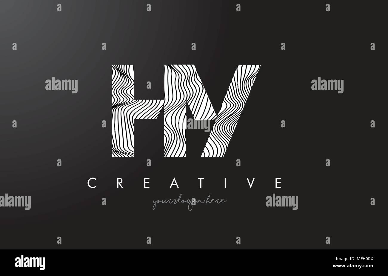 HY H Y Letter Logo with Zebra Lines Texture Design Vector Illustration ...