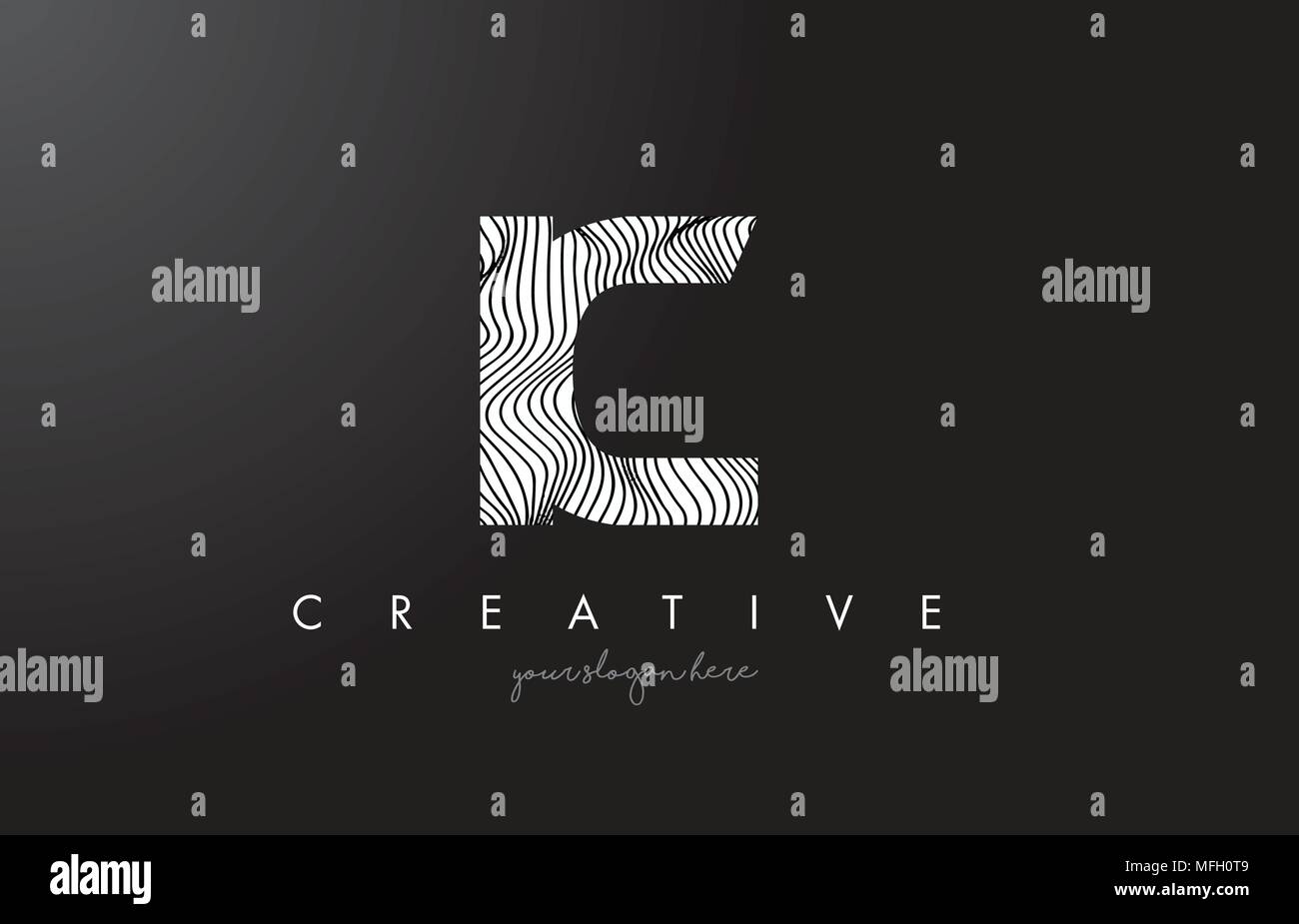 IC I C Letter Logo with Zebra Lines Texture Design Vector Illustration ...