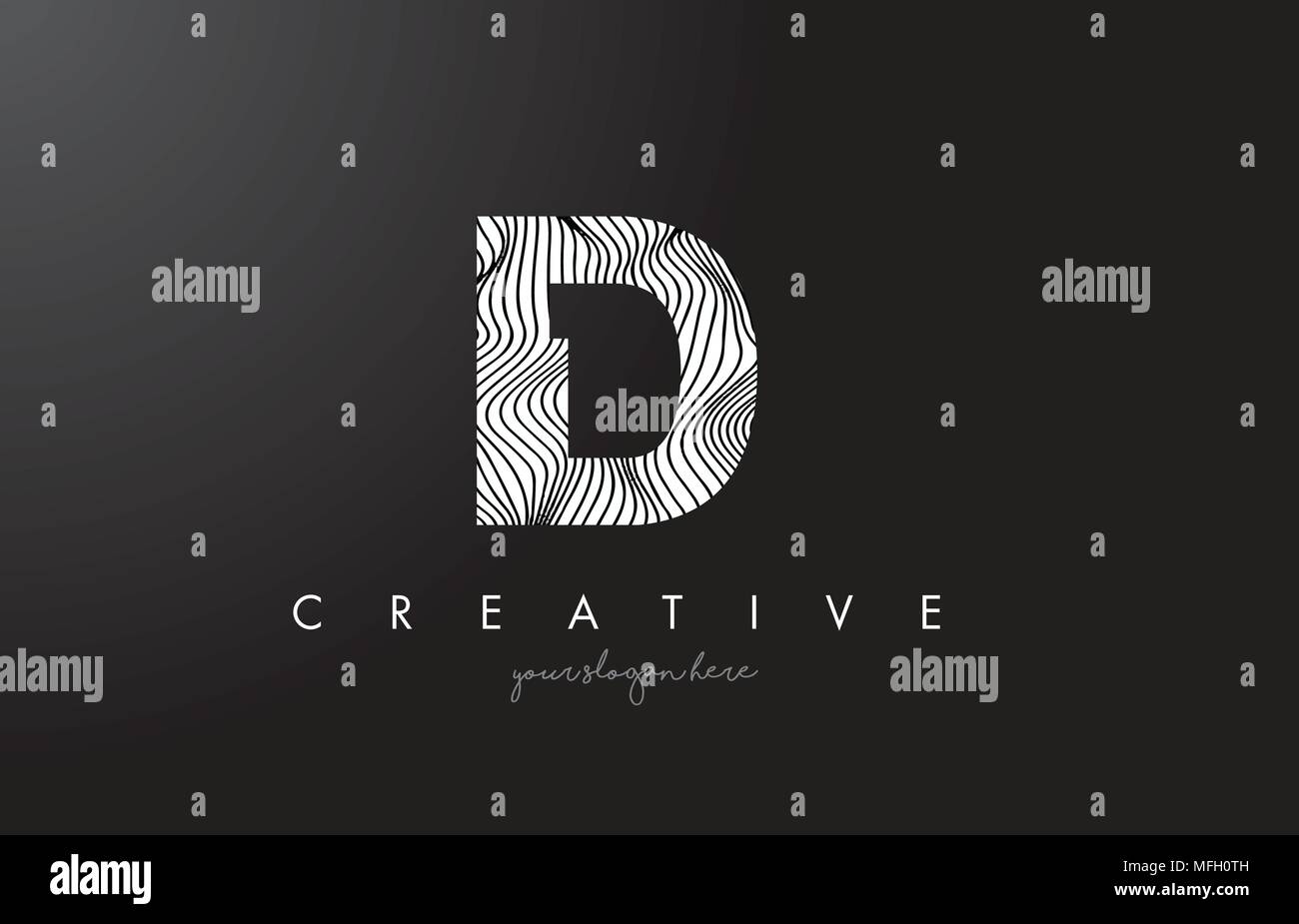 ID I D Letter Logo with Zebra Lines Texture Design Vector Illustration ...