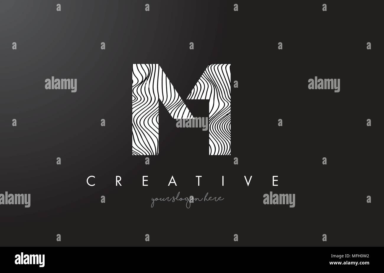 IM I M Letter Logo with Zebra Lines Texture Design Vector Illustration ...