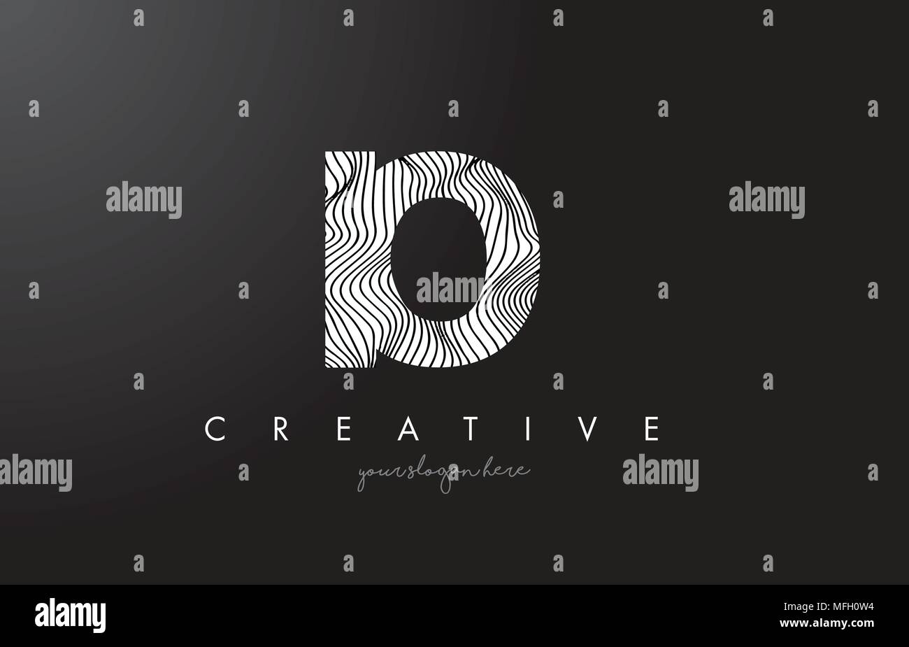 IO I O Letter Logo with Zebra Lines Texture Design Vector Illustration ...