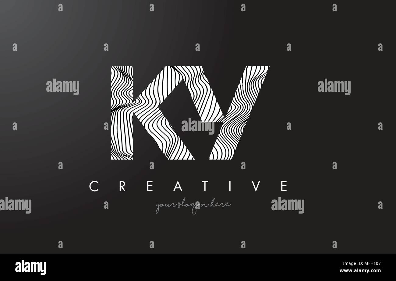 Ky K Y Letter Logo With Zebra Lines Texture Design Vector Illustration Stock Vector Image And Art