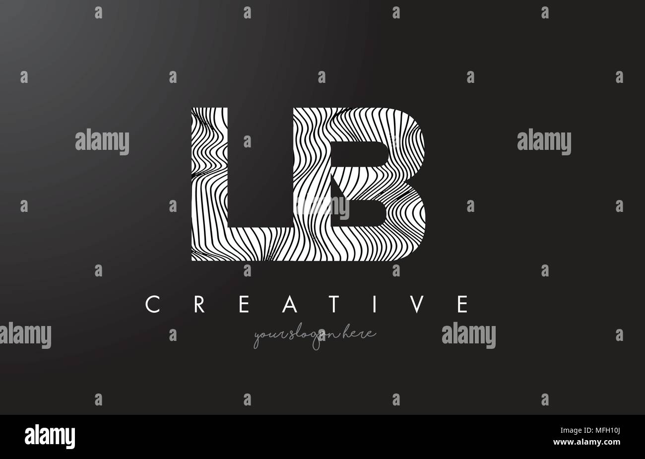 LB L B Letter Logo with Zebra Lines Texture Design Vector Illustration ...