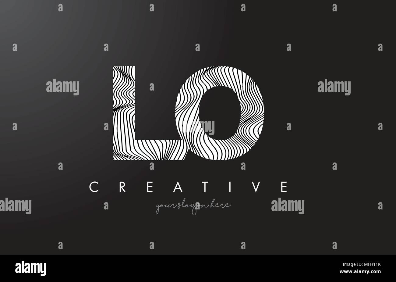 LO L O Letter Logo with Zebra Lines Texture Design Vector Illustration ...