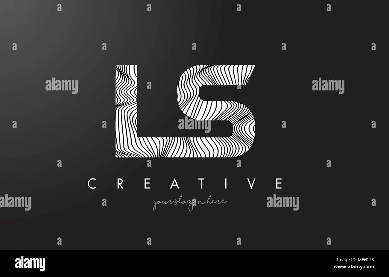 LS L S Letter Logo with Zebra Lines Texture Design Vector Illustration ...