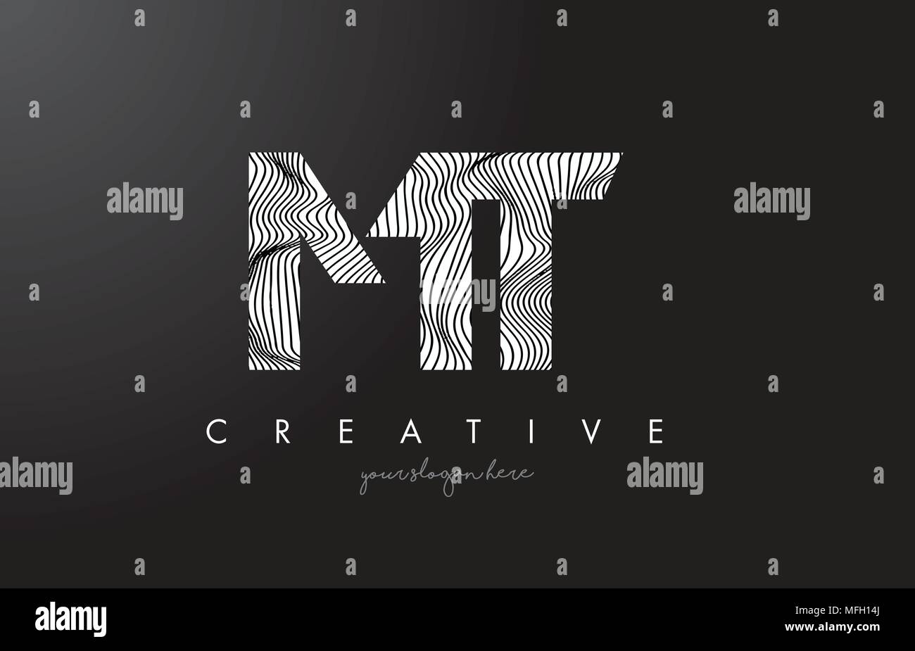 MT M T Letter Logo with Zebra Lines Texture Design Vector Illustration ... MT M T Letter Logo with Zebra Lines Texture Design Vector Illustration ...