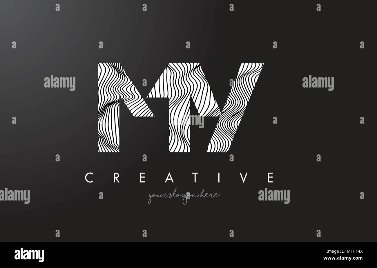 MY M Y Letter Logo with Zebra Lines Texture Design Vector Illustration ...