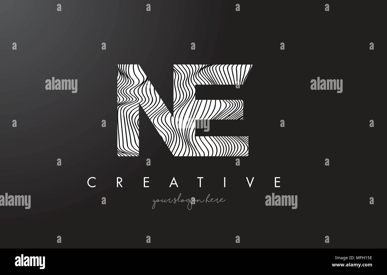 NE N E Letter Logo with Zebra Lines Texture Design Vector Illustration ...