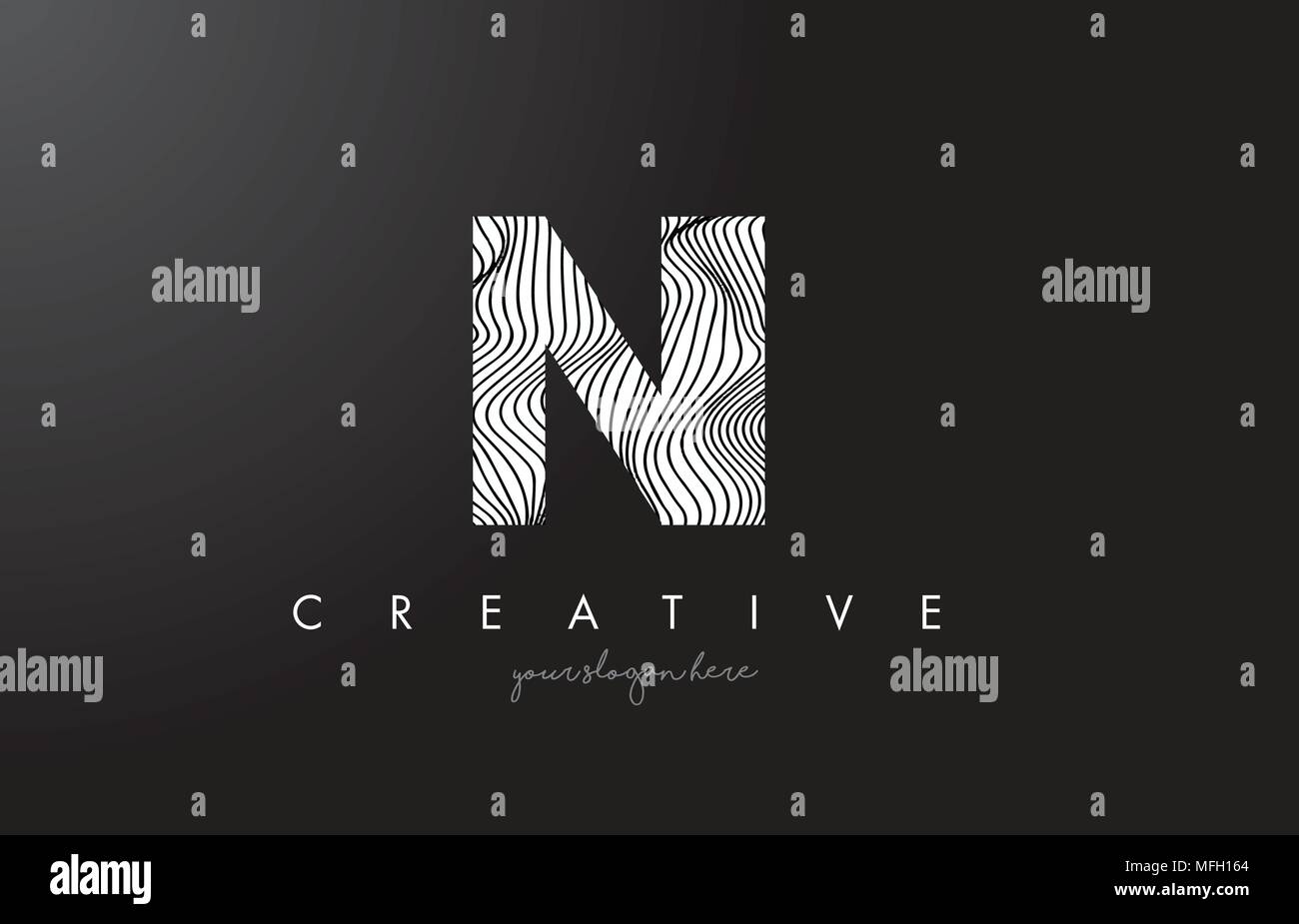 NI N I Letter Logo with Zebra Lines Texture Design Vector Illustration ...