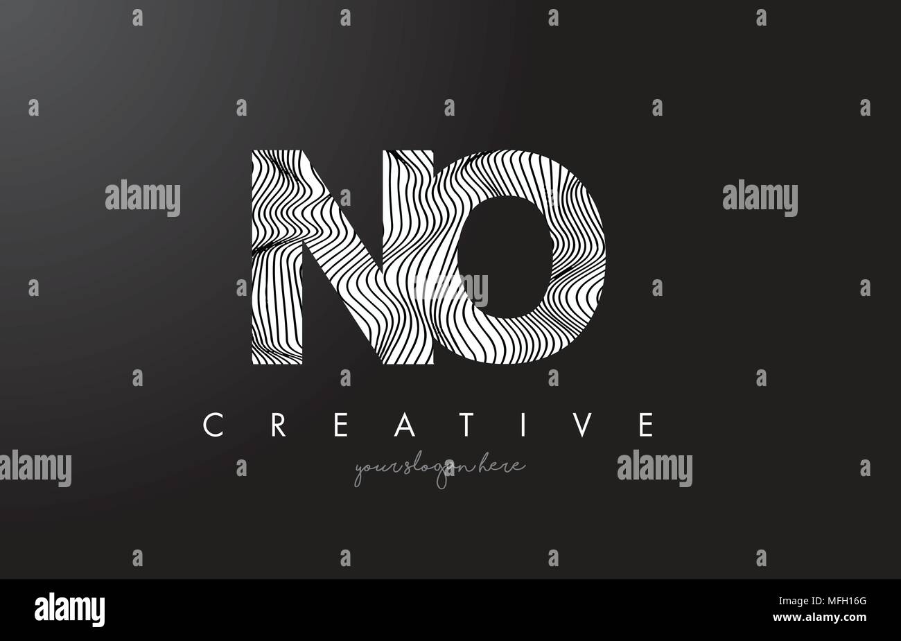 NO N O Letter Logo with Zebra Lines Texture Design Vector Illustration ...