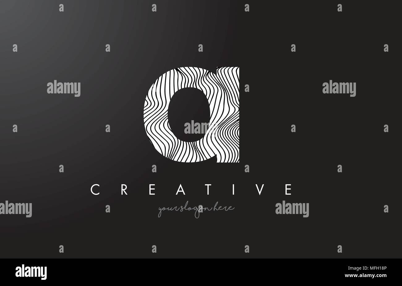 OI O I Letter Logo with Zebra Lines Texture Design Vector Illustration ...