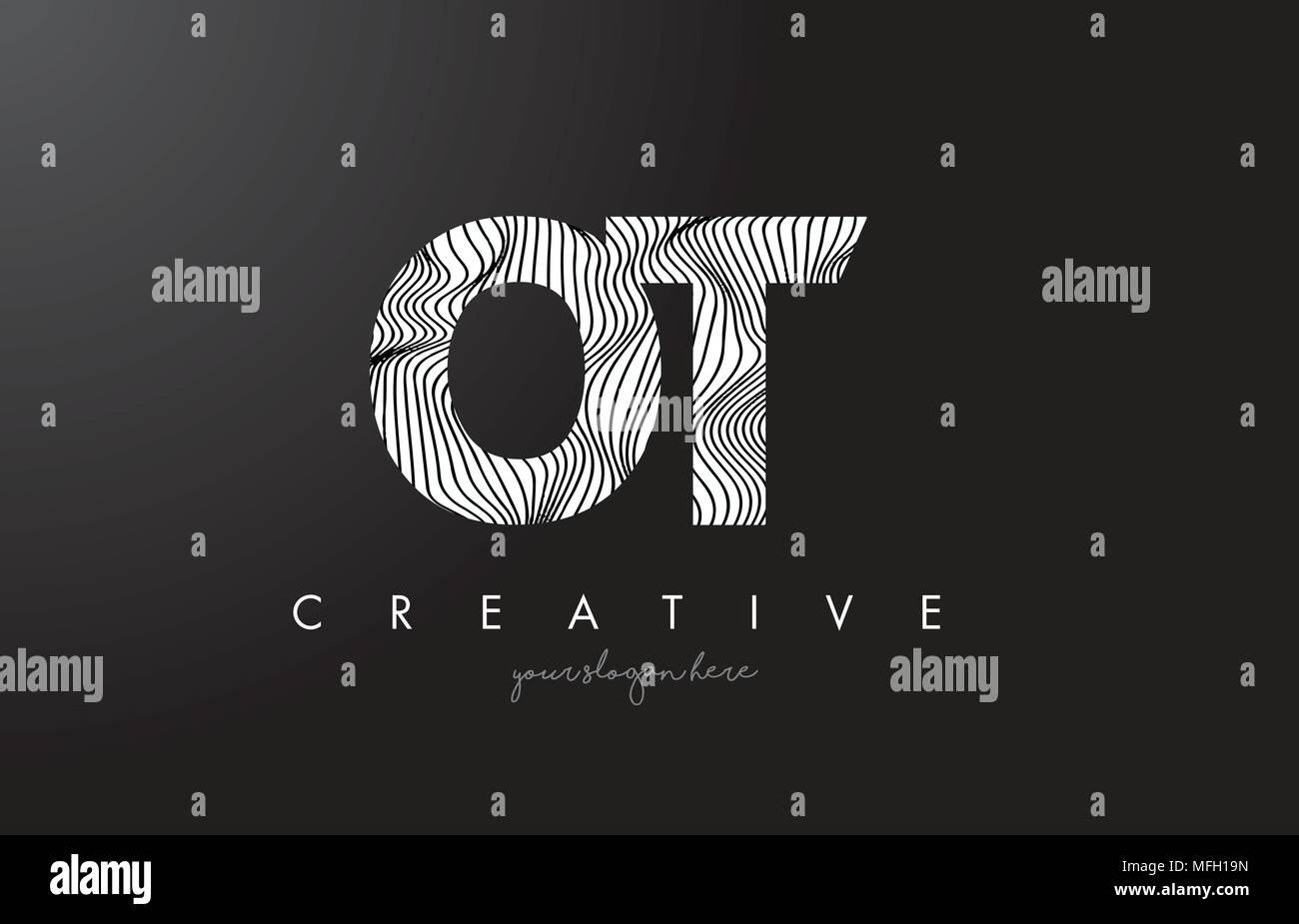 OT O T Letter Logo with Zebra Lines Texture Design Vector Illustration ...