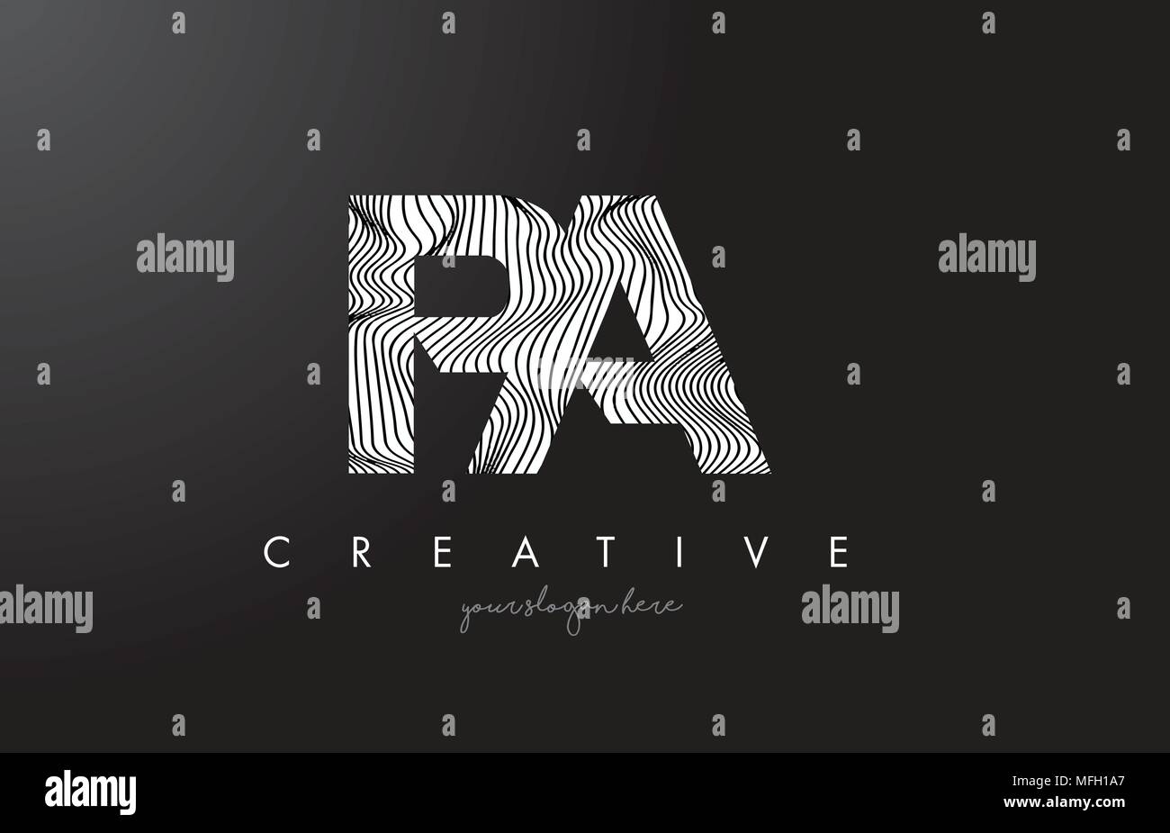 PA P A Letter Logo with Zebra Lines Texture Design Vector Illustration ...