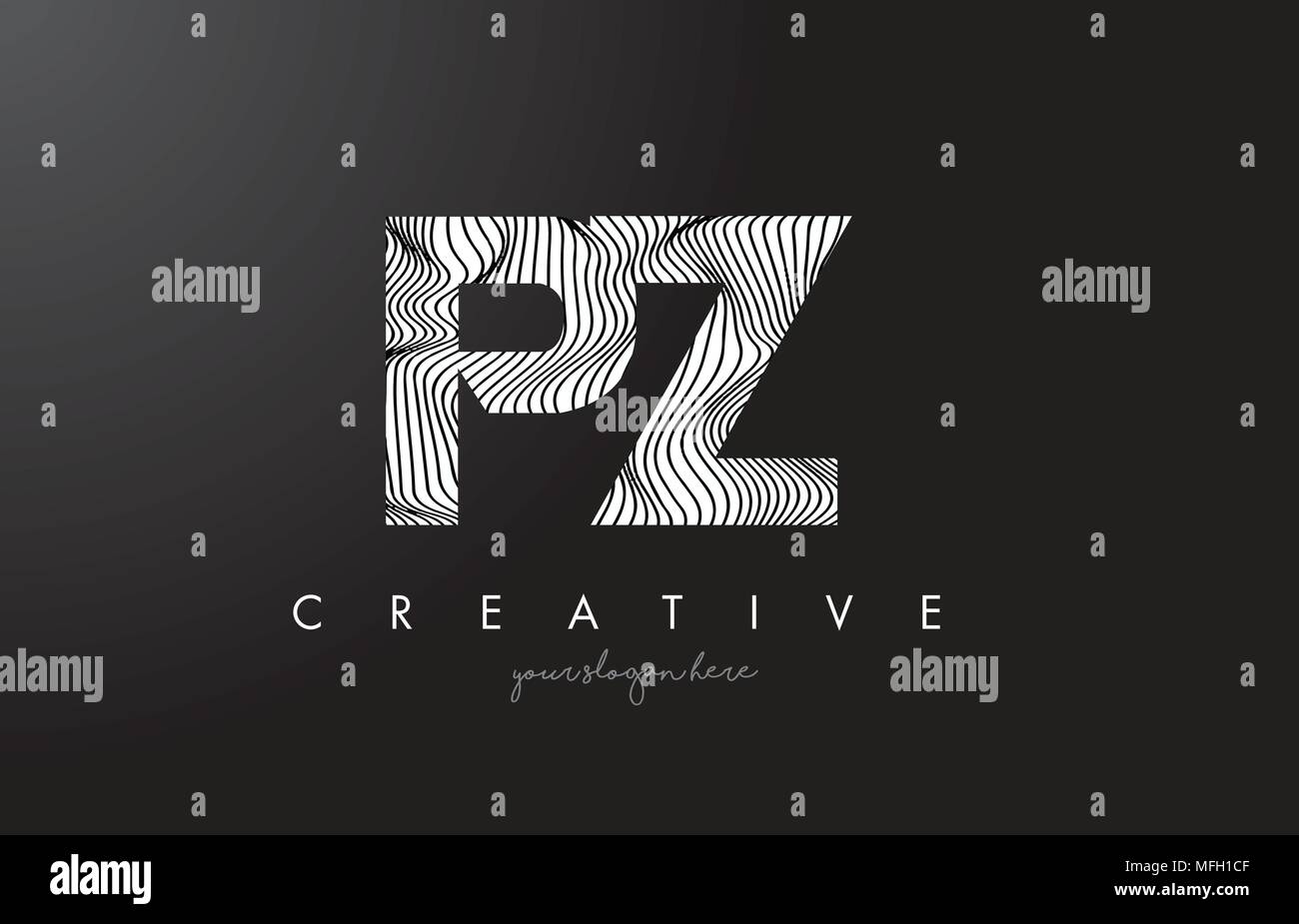 PZ P Z Letter Logo with Zebra Lines Texture Design Vector Illustration ...