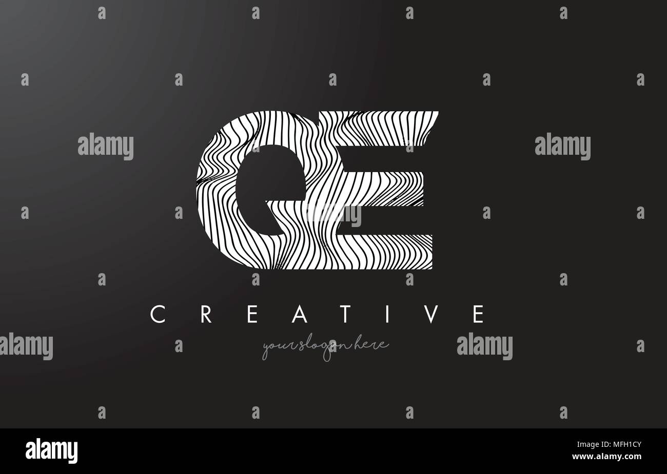 QE Q E Letter Logo with Zebra Lines Texture Design Vector Illustration ...