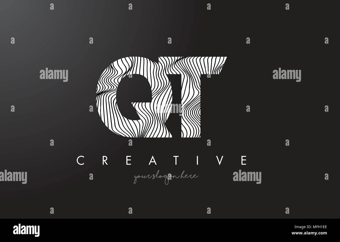 QT Q T Letter Logo with Zebra Lines Texture Design Vector Illustration ... QT Q T Letter Logo with Zebra Lines Texture Design Vector Illustration ...