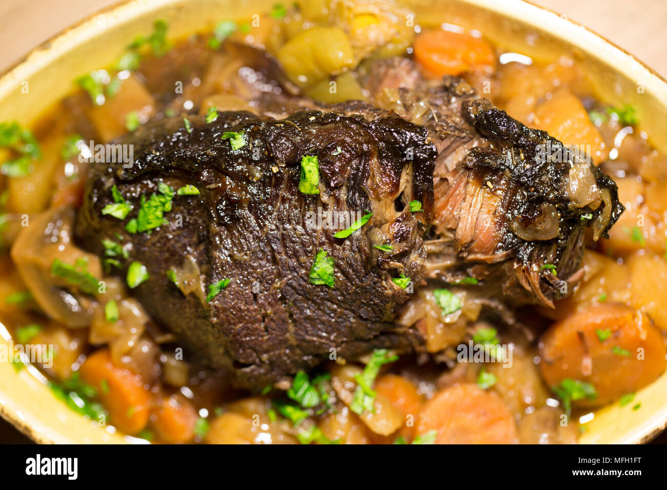 Frying ox cheek in a copper frying pan hi-res stock photography and ...