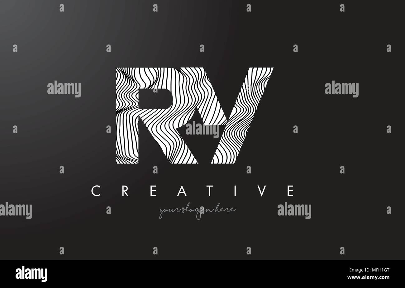 RY R Y Letter Logo with Zebra Lines Texture Design Vector Illustration ...