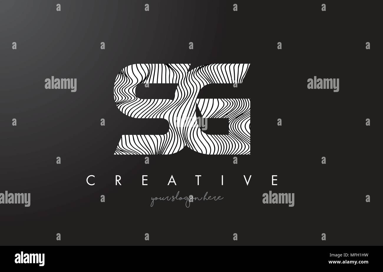 SG S G Letter Logo with Zebra Lines Texture Design Vector Illustration ...
