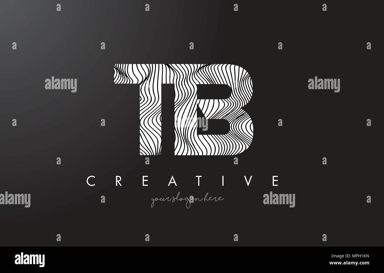 TB T B Letter Logo with Zebra Lines Texture Design Vector Illustration ...