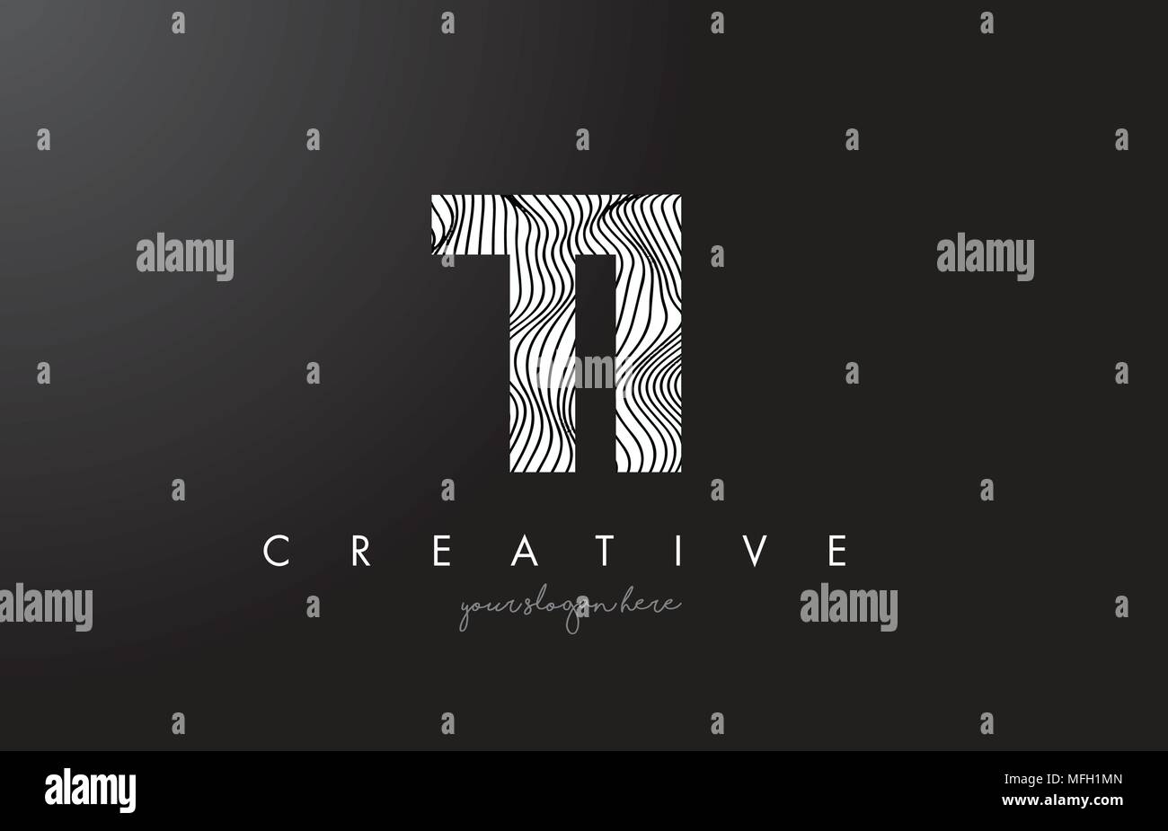 TI T I Letter Logo with Zebra Lines Texture Design Vector Illustration ...