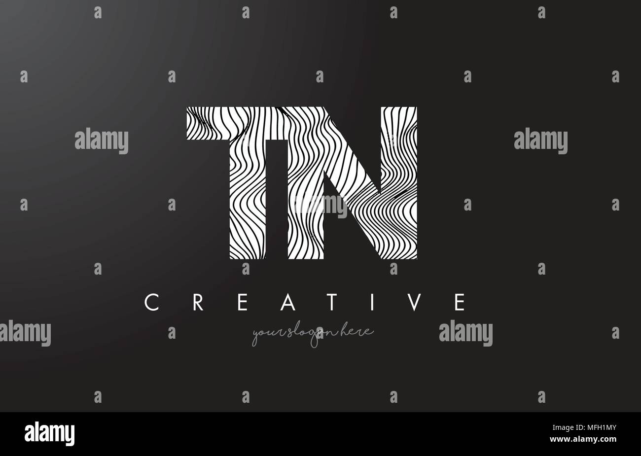 TN T N Letter Logo with Zebra Lines Texture Design Vector Illustration ...