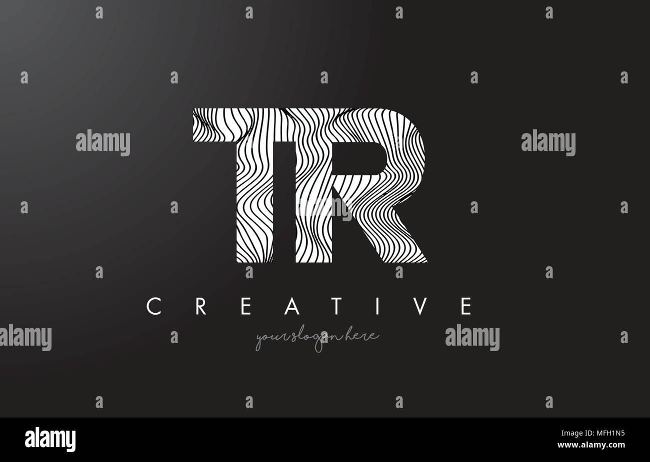 TR T R Letter Logo with Zebra Lines Texture Design Vector Illustration ...