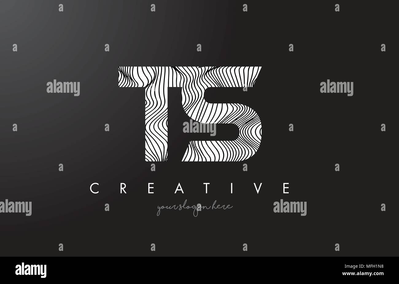 TS T S Letter Logo with Zebra Lines Texture Design Vector Illustration ...