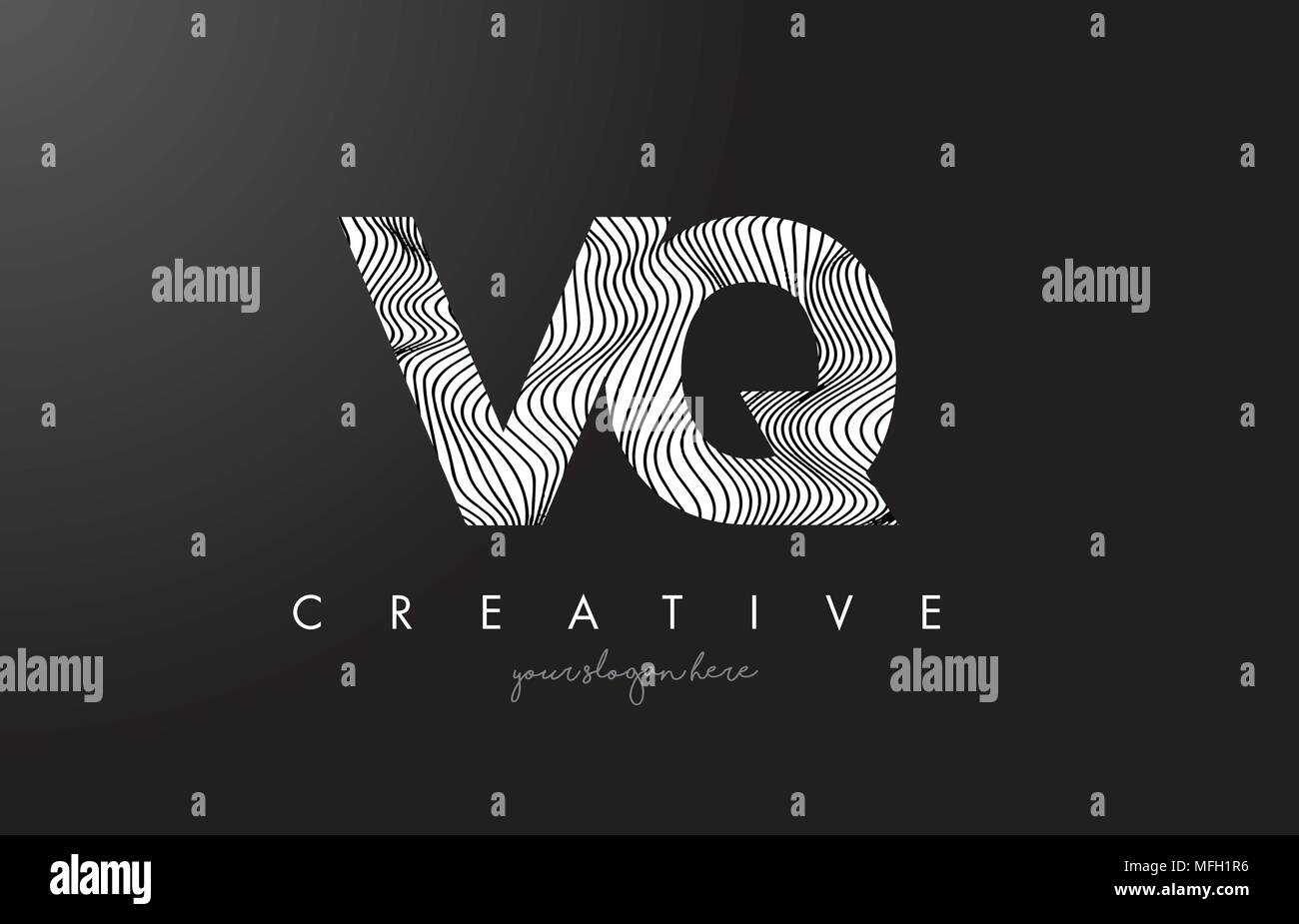 VQ V Q Letter Logo with Zebra Lines Texture Design Vector Illustration Stock Vector Image & Art ...