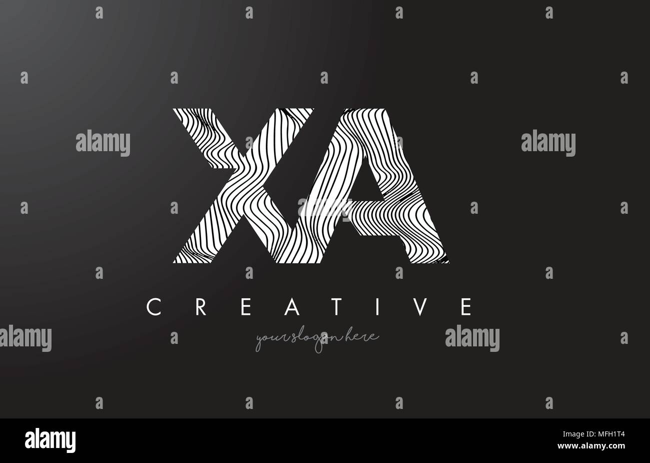 XA X A Letter Logo with Zebra Lines Texture Design Vector Illustration ...