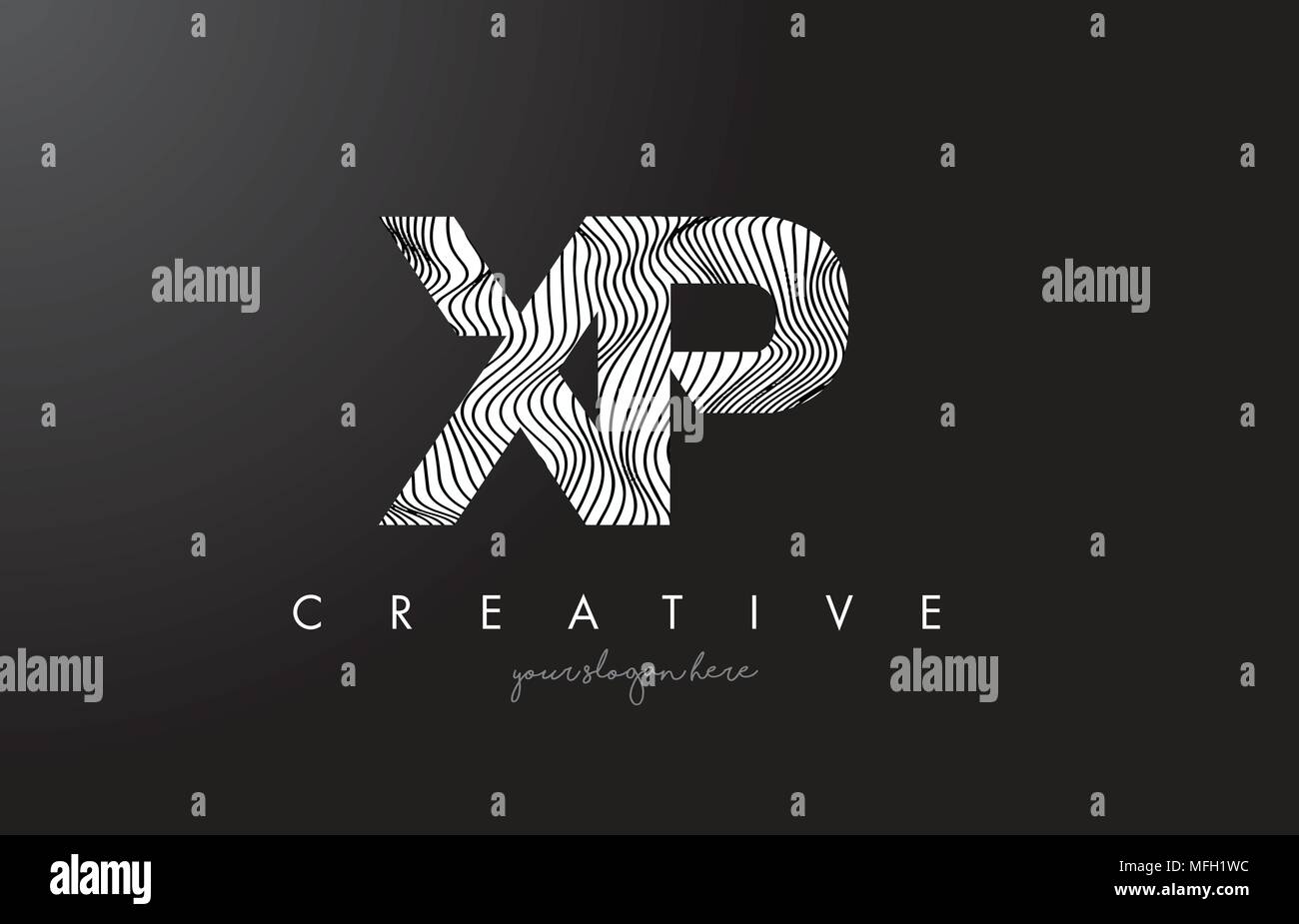 XP X P Letter Logo with Zebra Lines Texture Design Vector Illustration ...