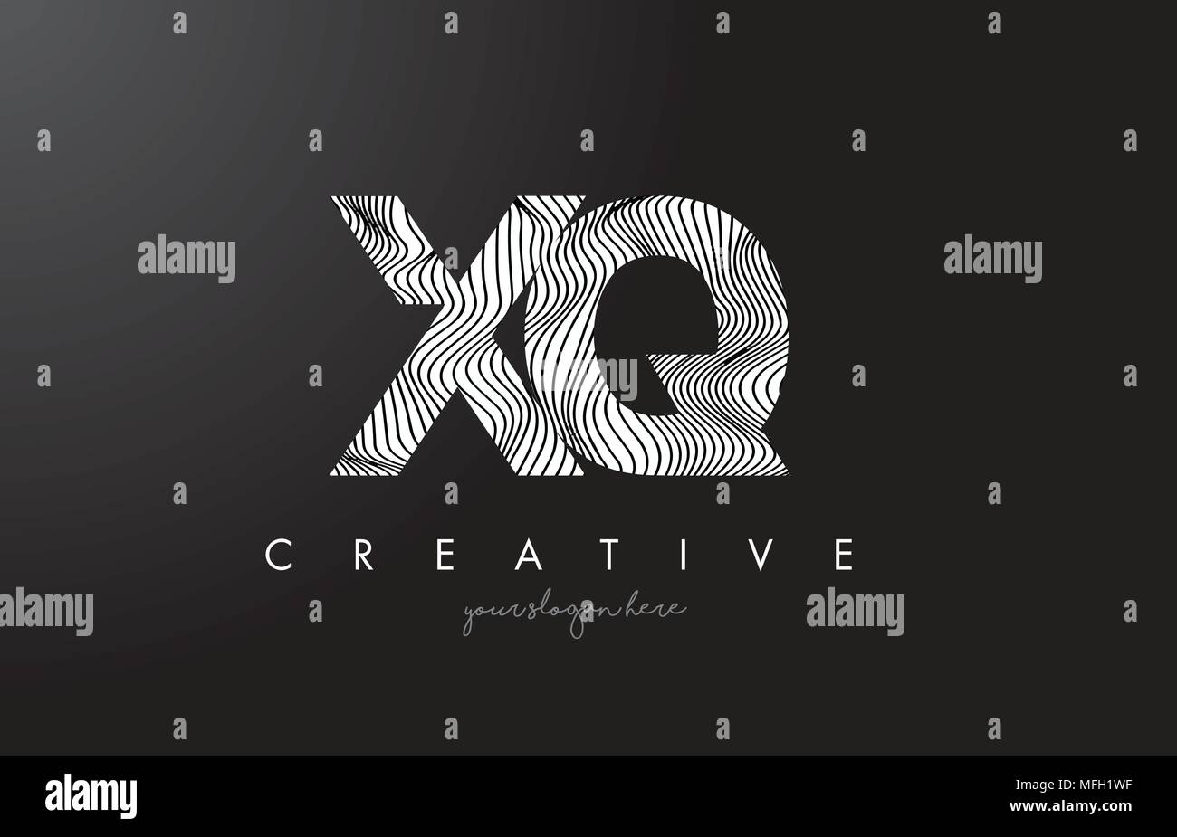 XQ X Q Letter Logo with Zebra Lines Texture Design Vector Illustration ...