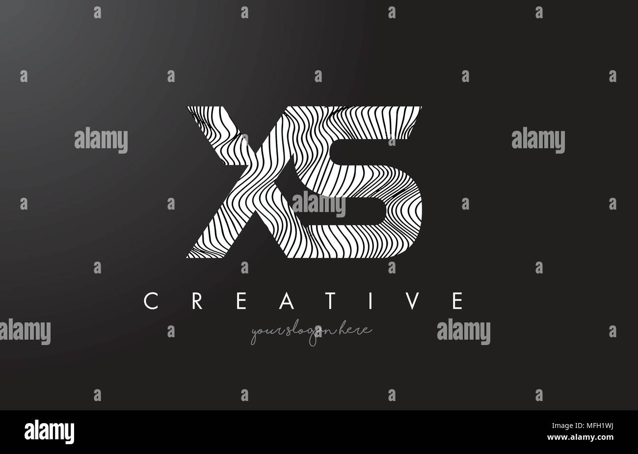 XS X S Letter Logo with Zebra Lines Texture Design Vector Illustration ...