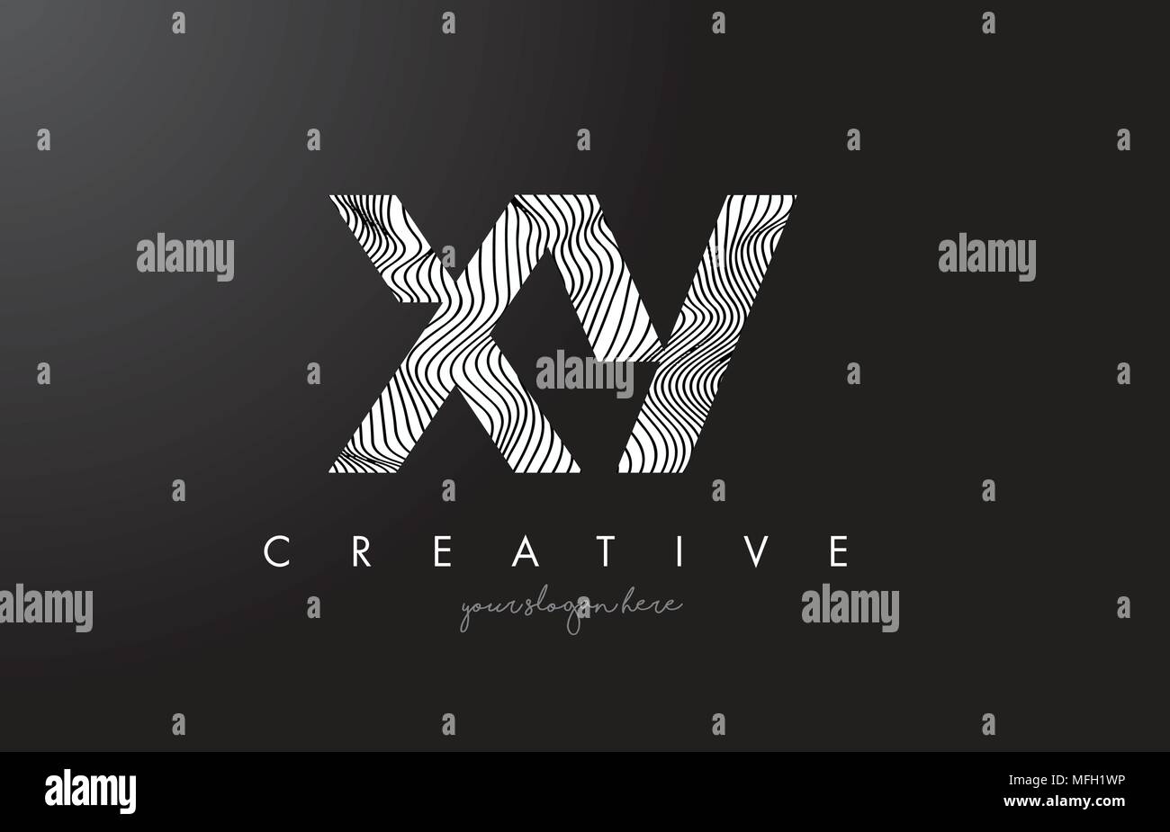 XY X Y Letter Logo with Zebra Lines Texture Design Vector Illustration ...