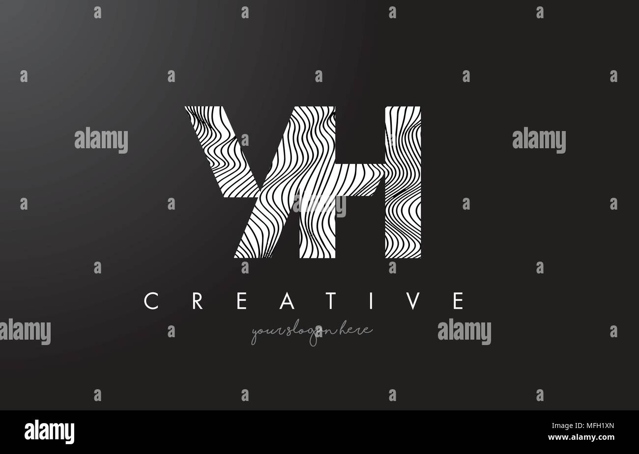Yh Y H Letter Logo With Zebra Lines Texture Design Vector Illustration Stock Vector Image And Art