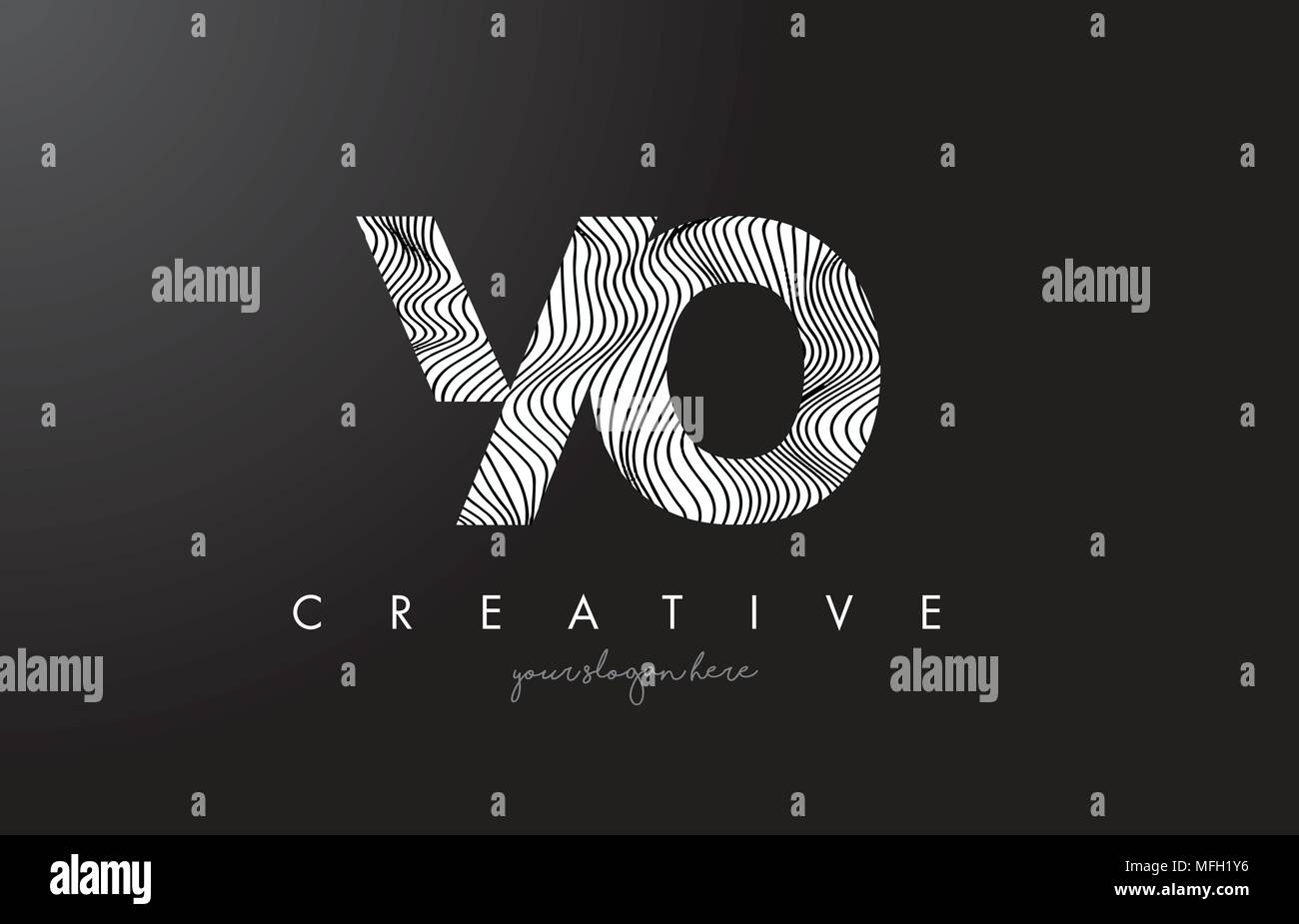 YO Y O Letter Logo with Zebra Lines Texture Design Vector Illustration ...