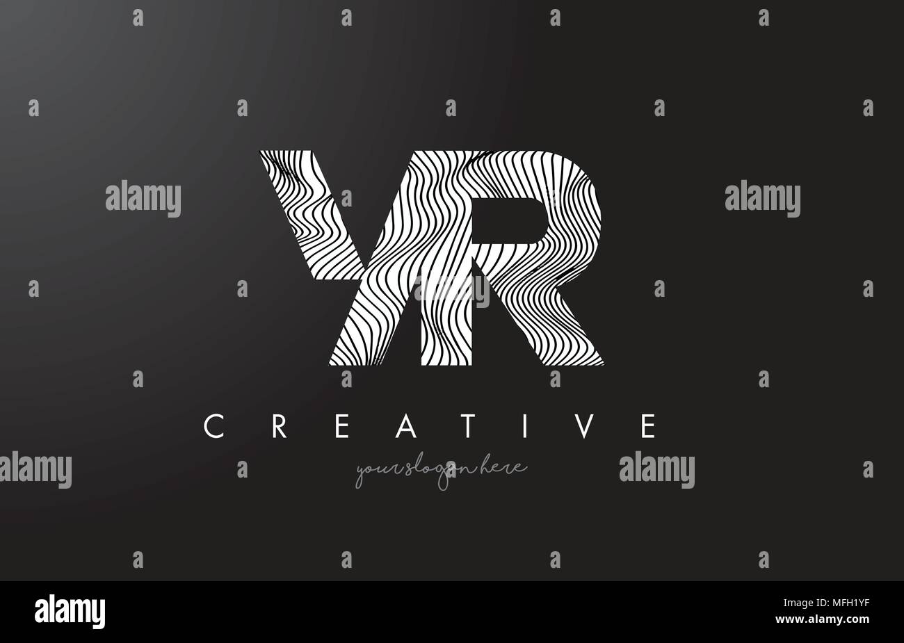 YR Y R Letter Logo with Zebra Lines Texture Design Vector Illustration ...