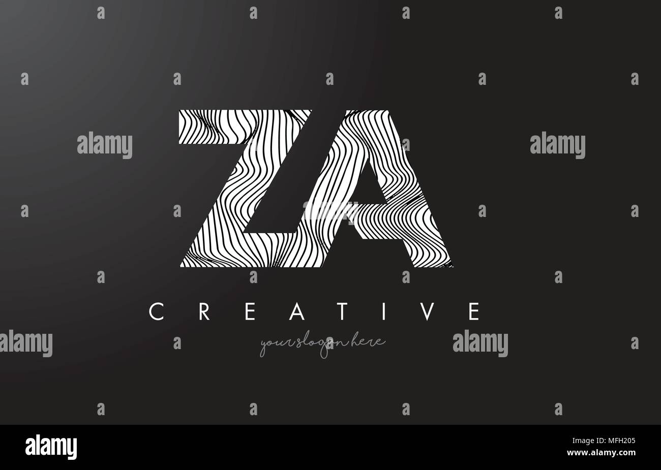 ZA Z A Letter Logo with Zebra Lines Texture Design Vector Illustration ...
